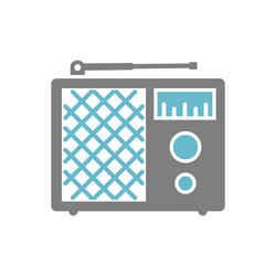 Radio receiver icon on black background Royalty Free Vector