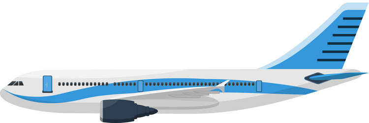 Airplane side view cartoon passenger jet icon Vector Image