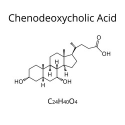 Chenodeoxycholic acid bile chemical Royalty Free Vector