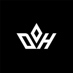 Dh monogram logo with shield shape design template