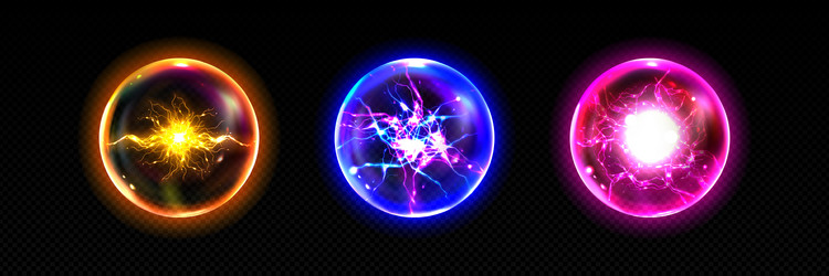 Magic energy balls on transparent background Vector Image