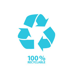 100 recyclable symbol sign icon tag background Vector Image