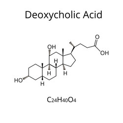 Chenodeoxycholic acid bile chemical Royalty Free Vector