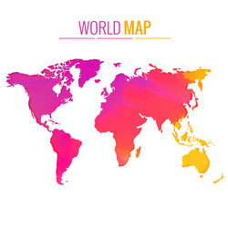 World map with continents Royalty Free Vector Image