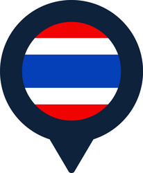Thailand flag and map pointer icon national Vector Image