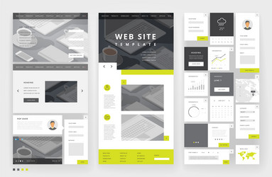 Website template design with interface elements Vector Image