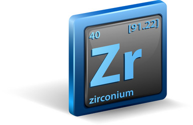 Zirconium chemical element symbol Royalty Free Vector Image