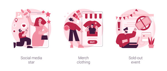 Celebrity media engagement abstract concept Vector Image