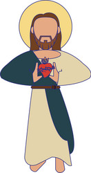 Jesus face cartoon Royalty Free Vector Image - VectorStock