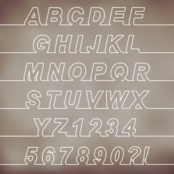 Continuous line font inline alphabet Royalty Free Vector