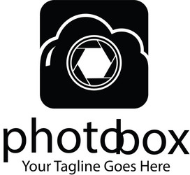 Photo portrait logo photographer black Royalty Free Vector