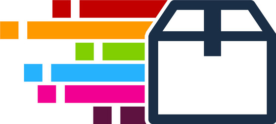 Pixel art gift logo icon design Royalty Free Vector Image