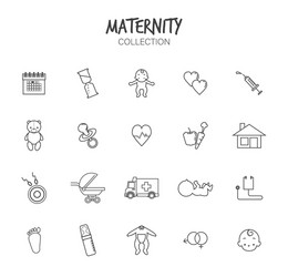 Help and care thin line icons set Royalty Free Vector Image