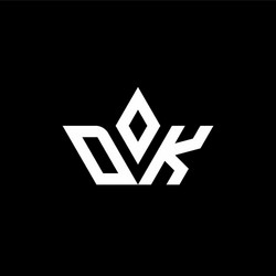 Dk monogram logo with diamond shape and ring Vector Image