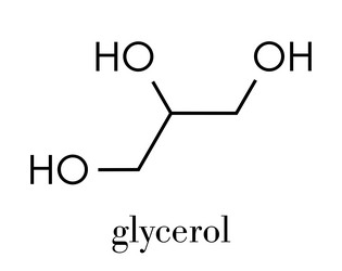 Triacetin glycerin triacetate molecule skeletal Vector Image