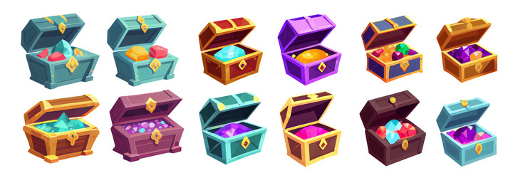 Set of ui gem stones treasure Royalty Free Vector Image