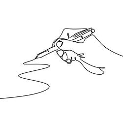 Hand writing continuous one line drawing Vector Image