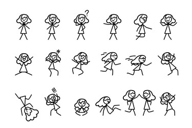 Hand drawn stickman set Royalty Free Vector Image