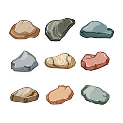 Stone rock set cartoon Royalty Free Vector Image