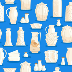 Retro seamless texture with colorful utensil Vector Image