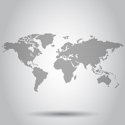 Blank grey political world map worldmap template Vector Image