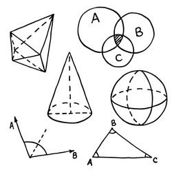 Geometry doodle outlined Royalty Free Vector Image