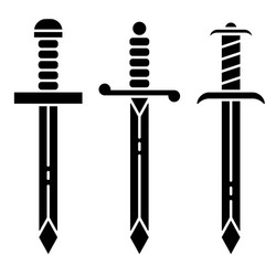 Sword icon symbol set Royalty Free Vector Image