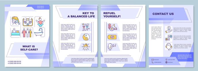 Self care brochure template Royalty Free Vector Image