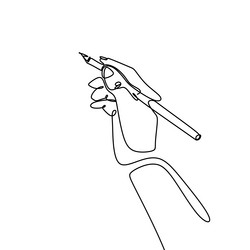 Continuous one line drawing of hand writing Vector Image