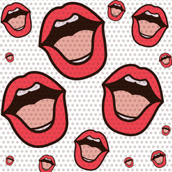 Mouth shaped kiss pattern isolated icon Royalty Free Vector