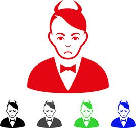 Sad devil black icon Royalty Free Vector Image