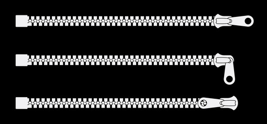 Zip fastener with zipper puller types zippers Vector Image
