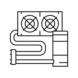 Liquid cooling gaming pc isometric icon Royalty Free Vector