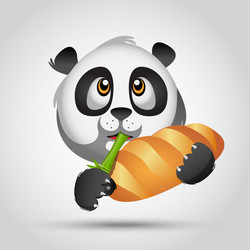 Panda in cartoon style Royalty Free Vector Image