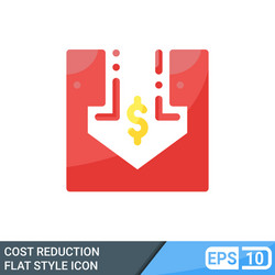 Cost reduction flat style icon Royalty Free Vector Image
