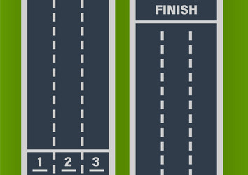 Direct street asphalt road trail track marks Vector Image