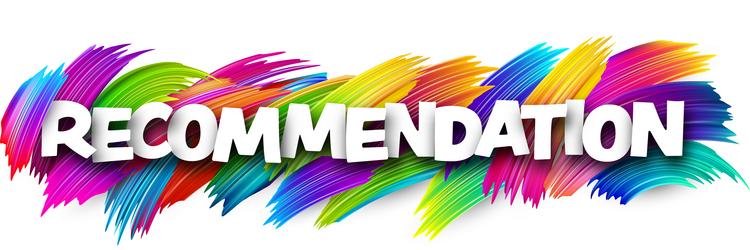 Recommendation paper word sign with colorful – Royalty-Free Vector ...