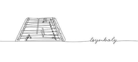 Castanets one line color art continuous line Vector Image