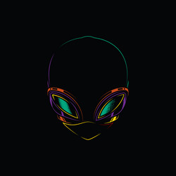 Alien head Royalty Free Vector Image - VectorStock