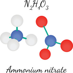 Ammonium nitrate n2h4o3 molecule Royalty Free Vector Image