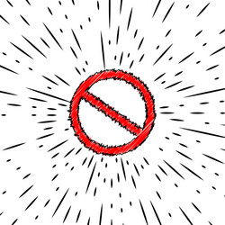 Brush painted sign no hand drawn style Royalty Free Vector