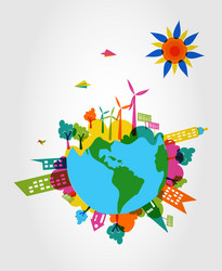 Green world drawing concept Royalty Free Vector Image