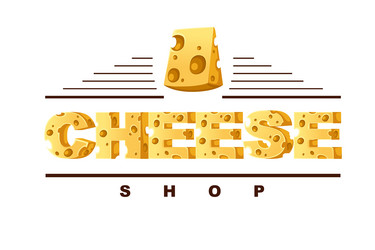 Concept love cheese word food style letters flat Vector Image