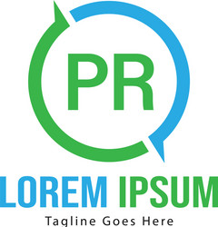 Initial pr logo template with modern frame Vector Image