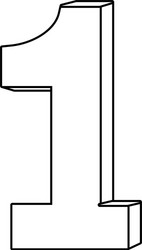 Number 1 Black Vector Images (over 20,000)