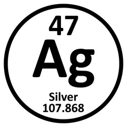 Periodic table element silver icon Royalty Free Vector Image