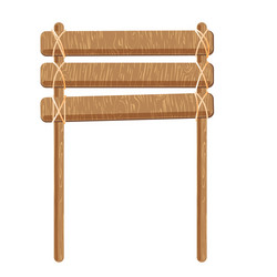 Three wooden signs attached on stick isolated Vector Image