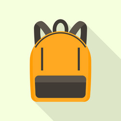 Red yellow backpack icon flat style Royalty Free Vector