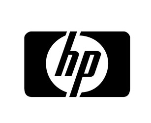 Hp brand logo laptop symbol black design Vector Image