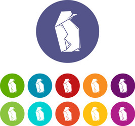 Origami penguin icon cartoon style Royalty Free Vector Image